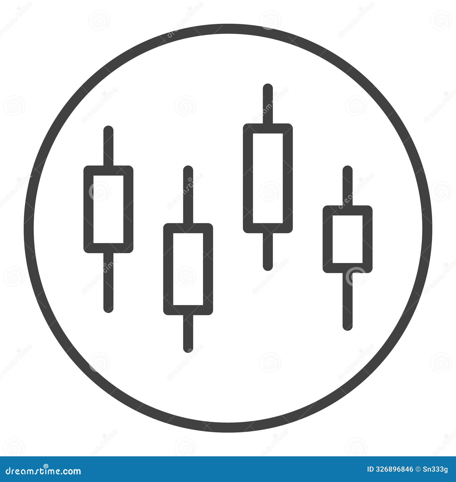 Circle with Japanese Candlestick Charts Vector Technical Analysis Icon ...
