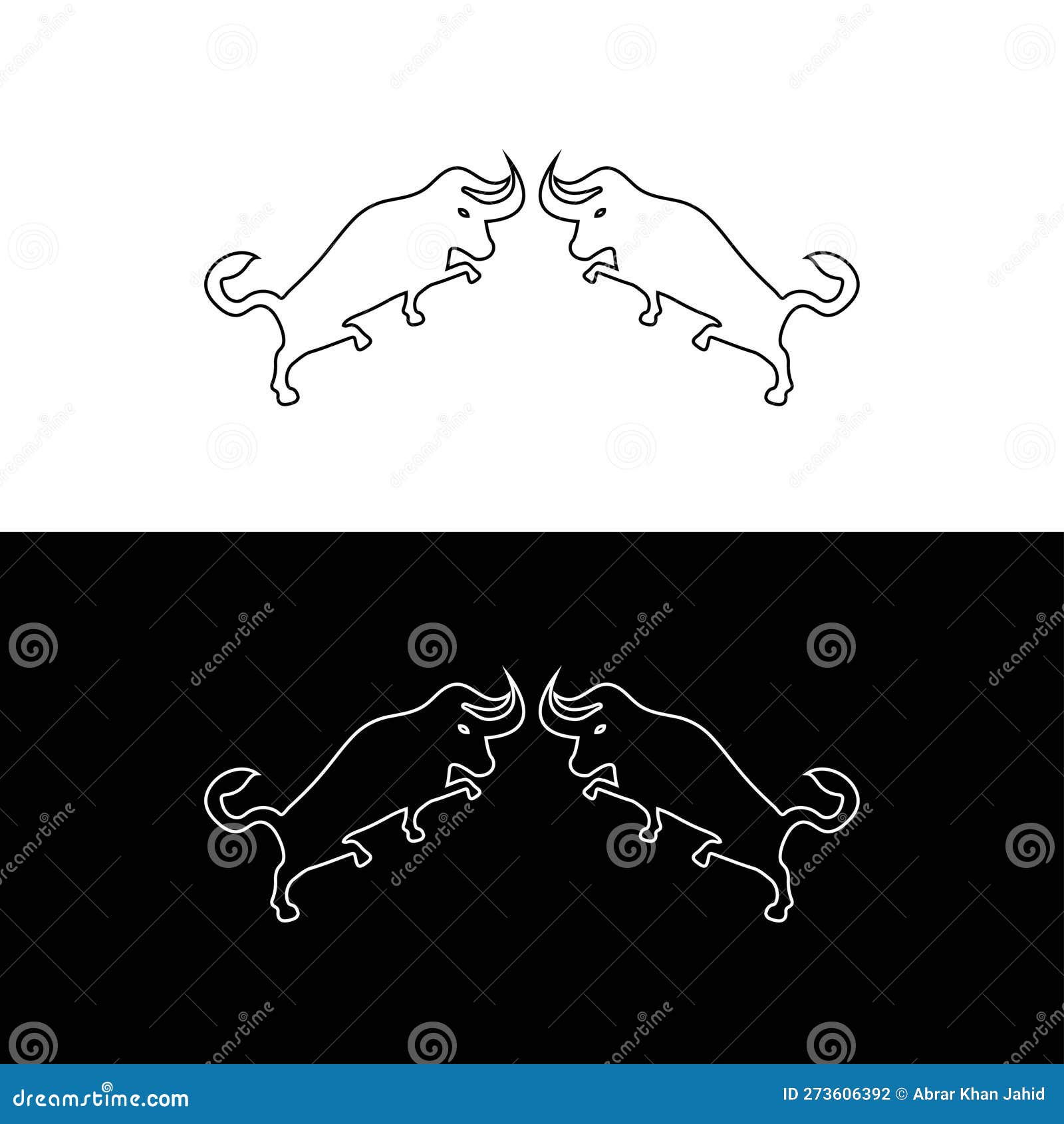Circle Jump Bull Animal Logo Template Design Stock Vector ...