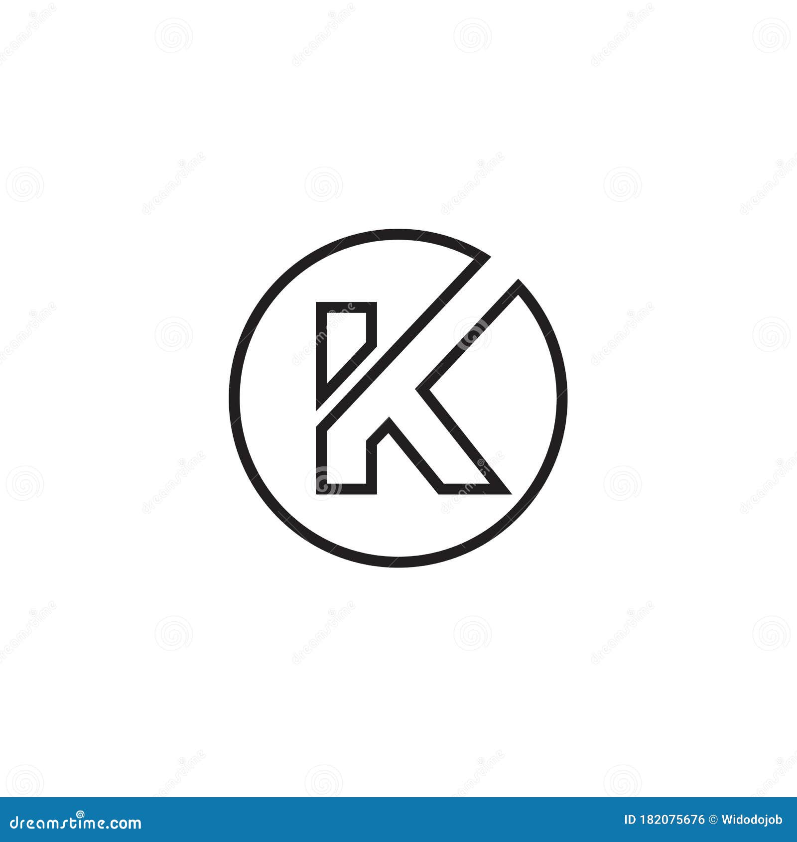 Circle K Initial Letter Lines Logo Design Vector Stock Vector ...