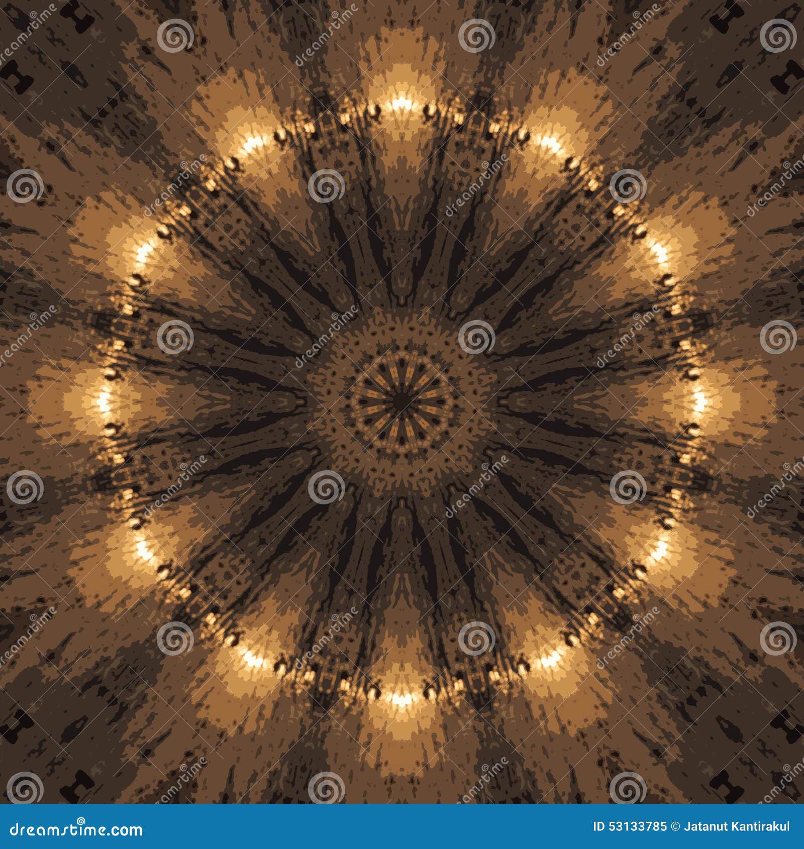 Circle Kaleidoscopic Synthetic Art Background, Complex Geometry Stock ...