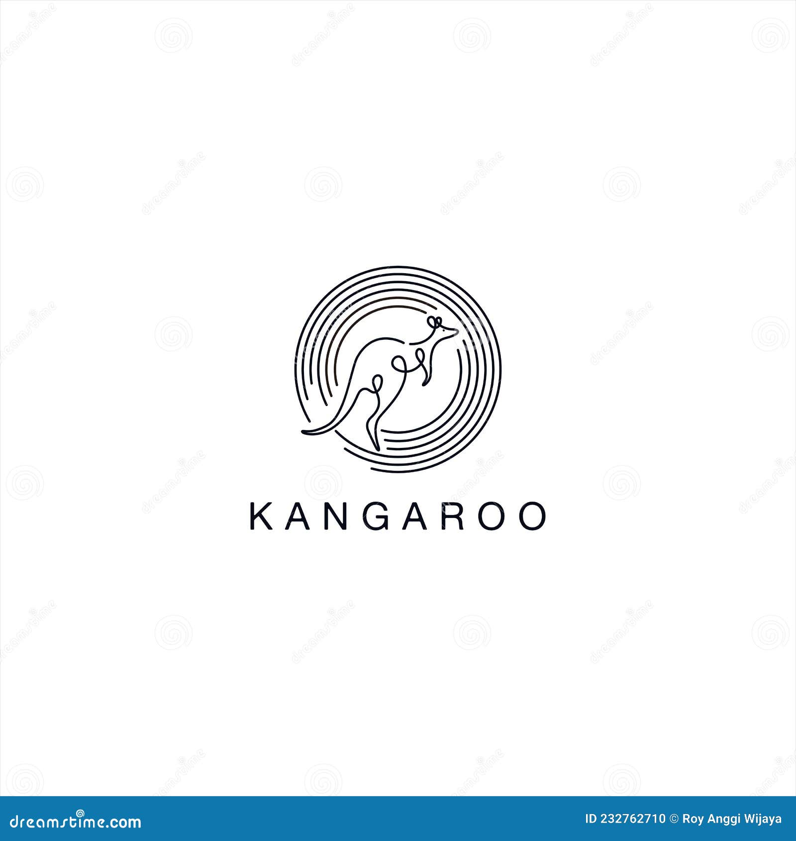 Circle Kangaroo Logo Design Template Stock Vector - Illustration of ...