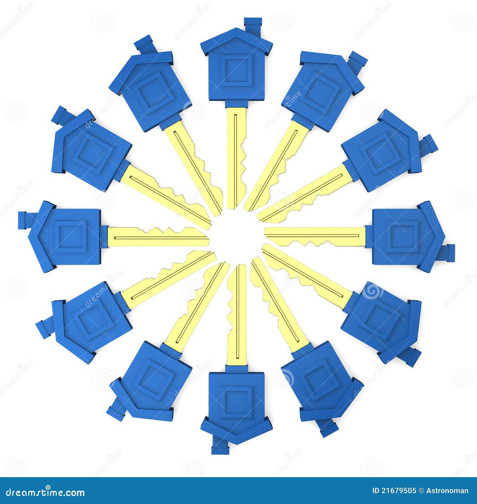 Circle of keys stock illustration. Illustration of render - 21679505