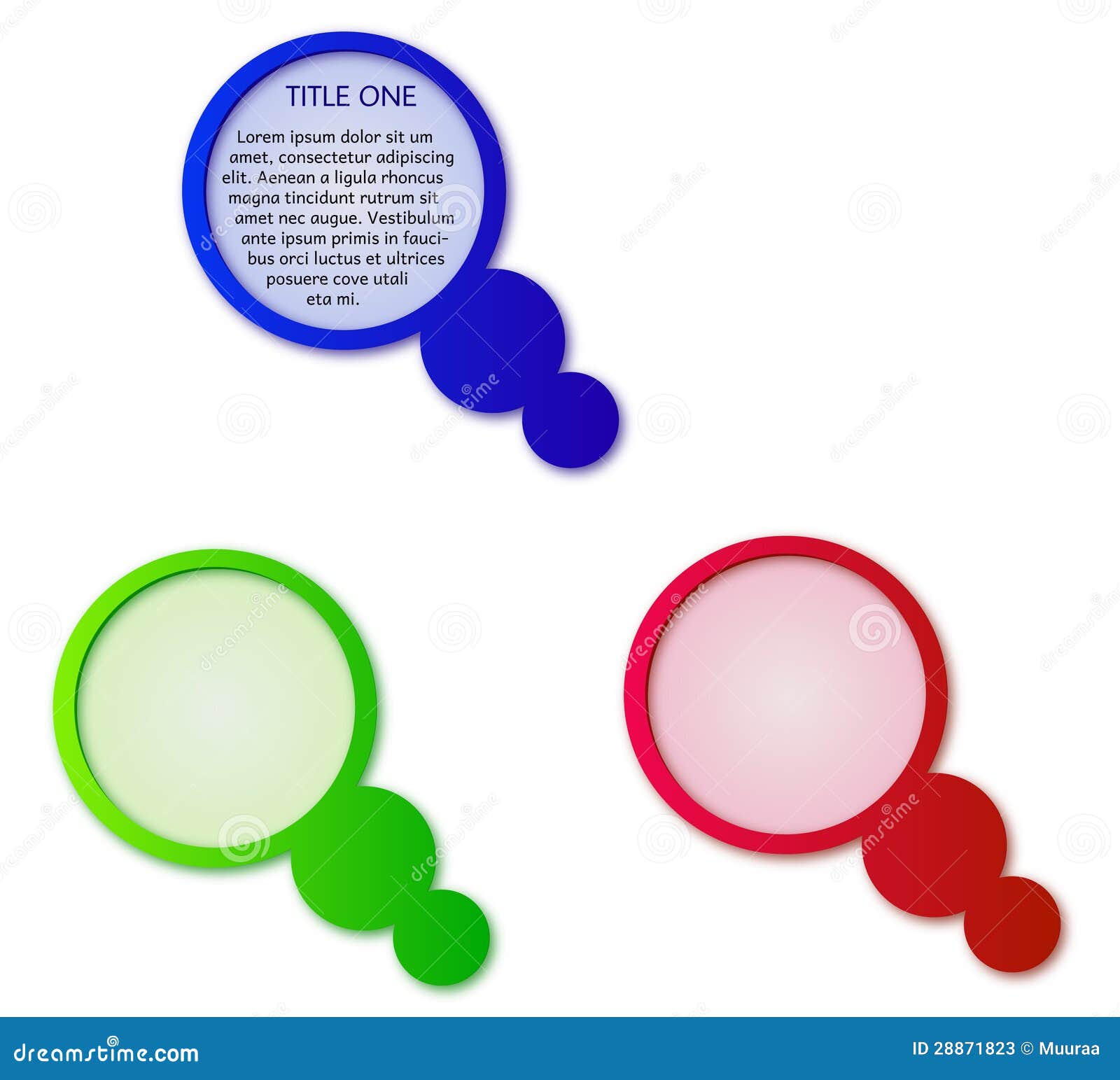 Circle Label with Bubbles - Three Colors Stock Illustration ...