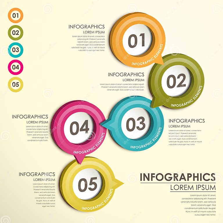 Circle Label Flow Chart Infographics Stock Vector - Illustration of ...