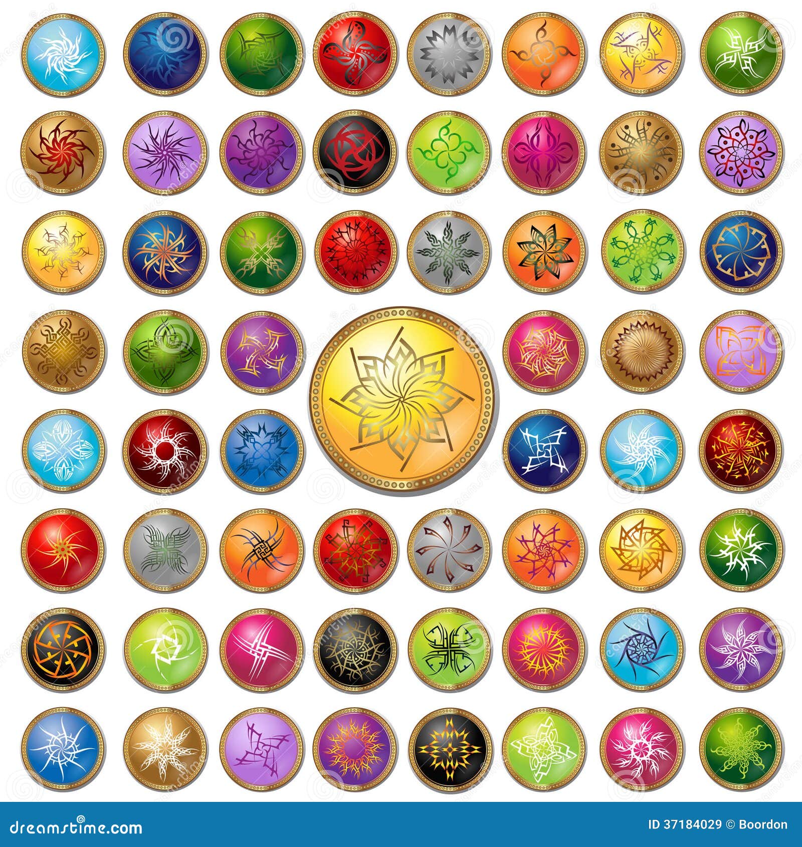 Circle Label Symbol Set Color Button Web Stock Vector - Illustration of ...