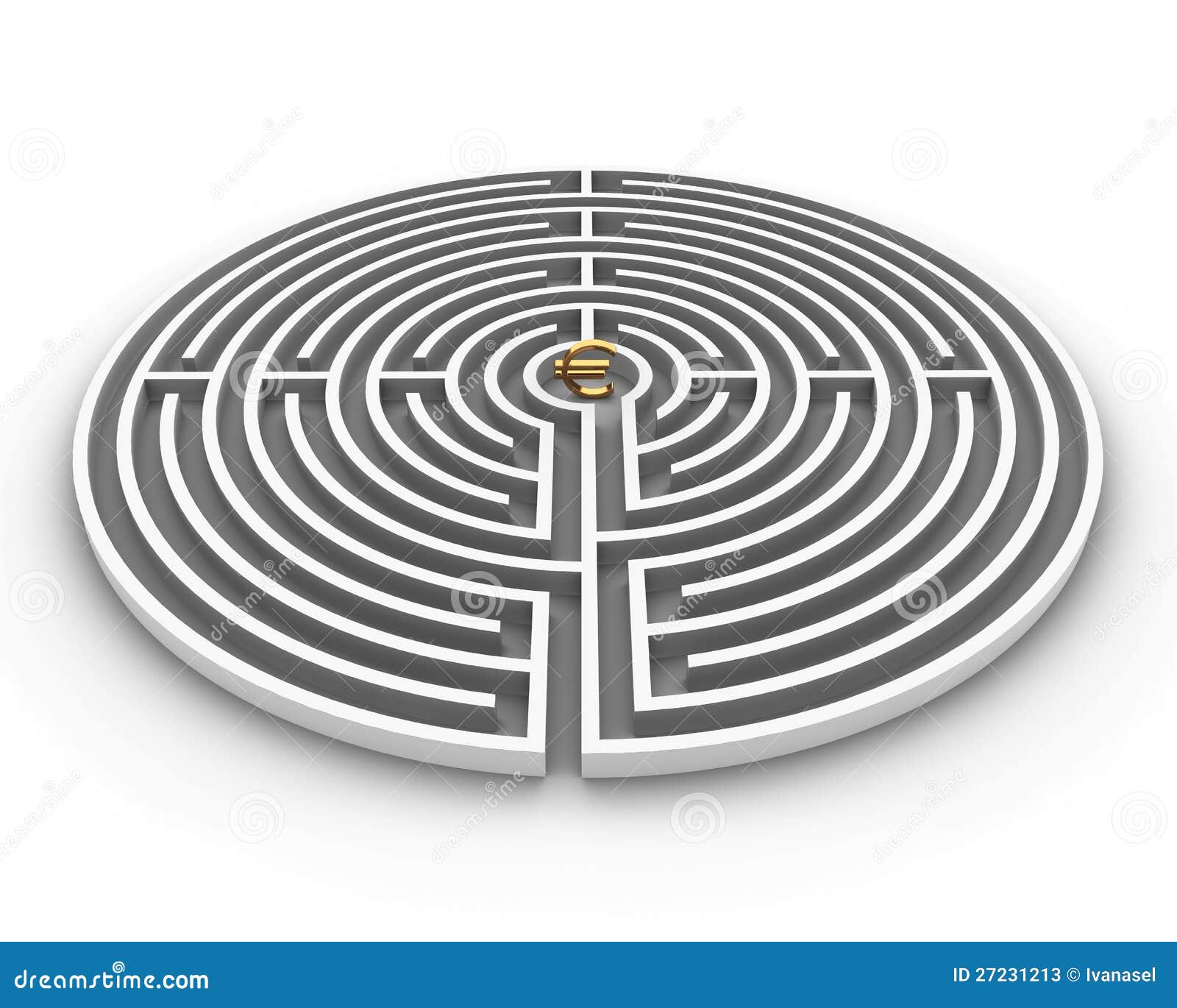 Labyrinth With Euro Coin Thin Line Icon, Investment Decisions Concept ...