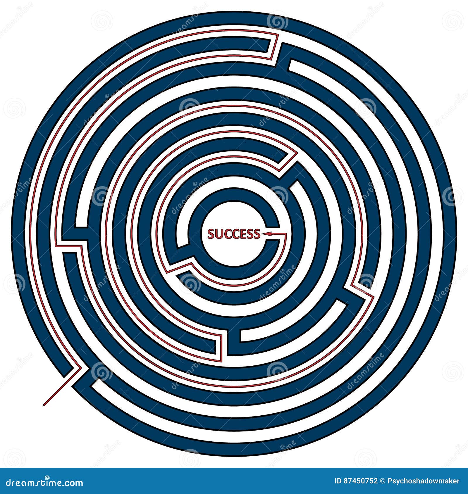 Circle labyrinth stock vector. Illustration of pattern - 87450752