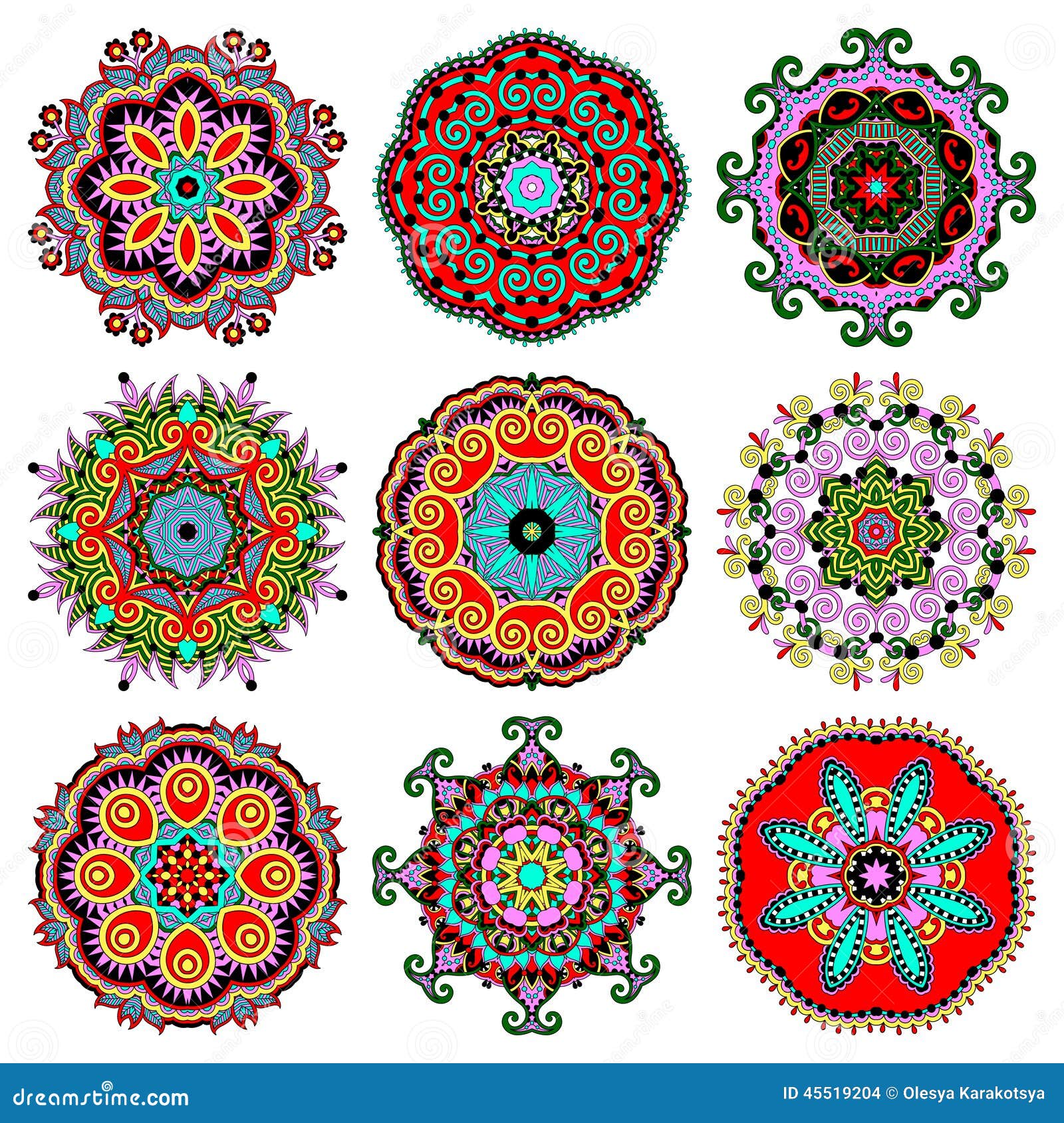 Circle Lace Ornament, Round Ornamental Geometric Stock Vector ...