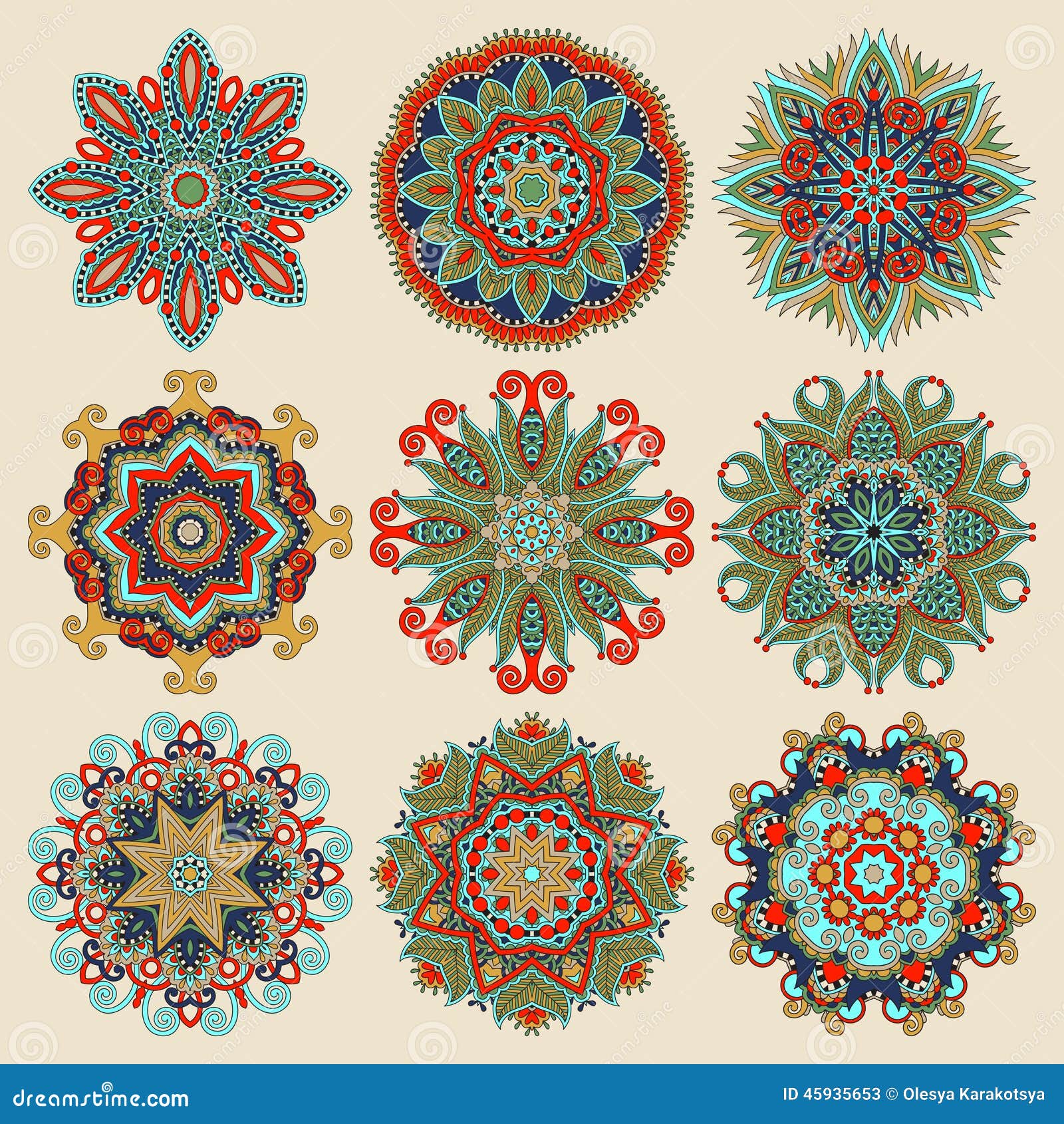 Circle Lace Ornament, Round Ornamental Geometric Stock Vector ...