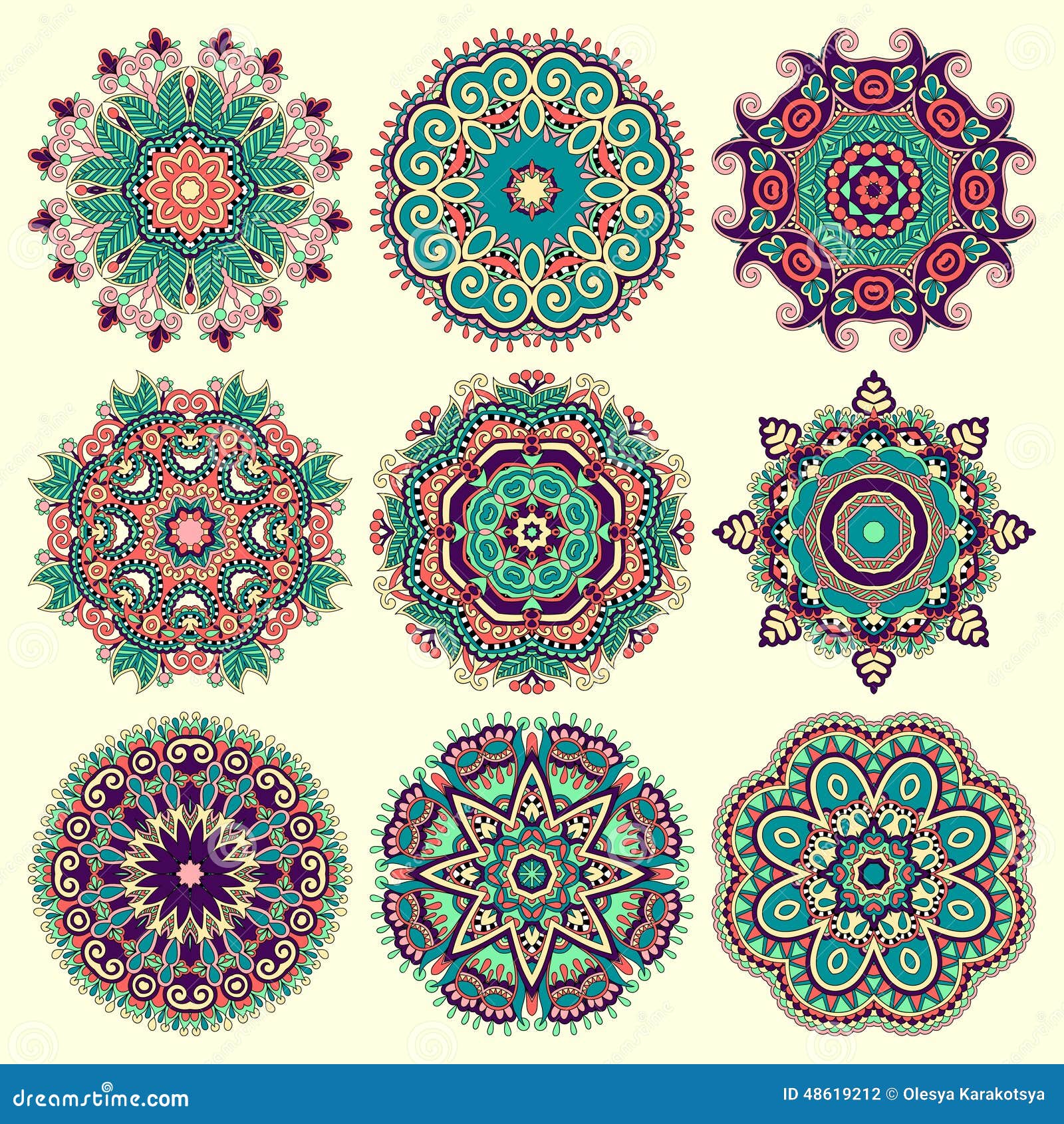 Round Ornamental Frame Vector Illustration | CartoonDealer.com #47958094