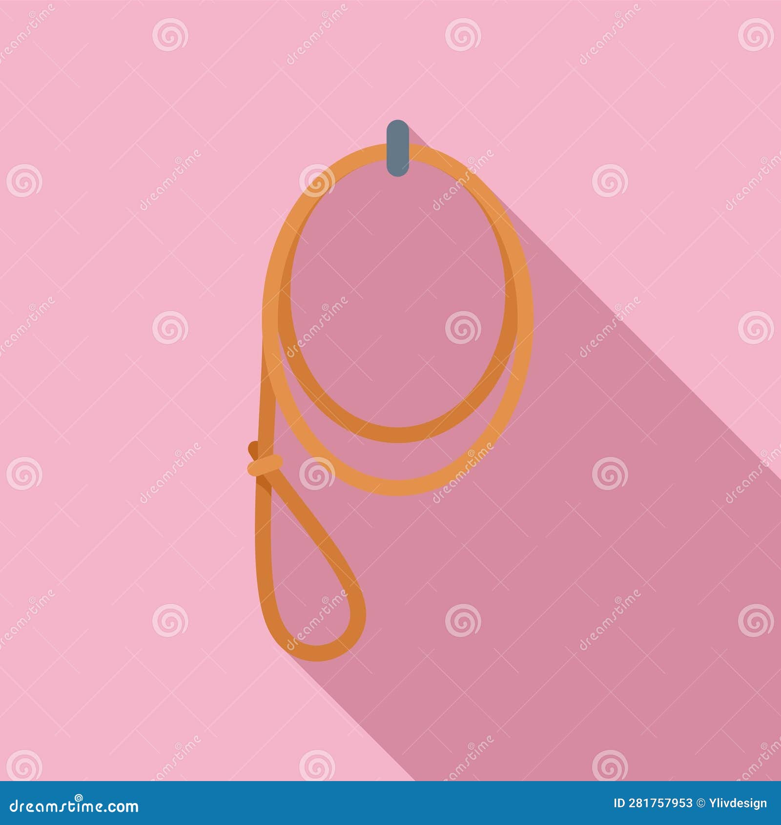 Circle Lasso Icon Flat Vector. Cowboy Rope Stock Vector - Illustration ...