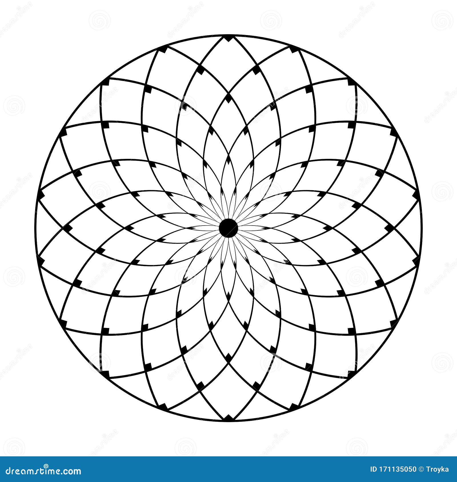 Circle Lattice Pattern. Rotation Design Element Stock Vector - Illustration of print, latticed ...