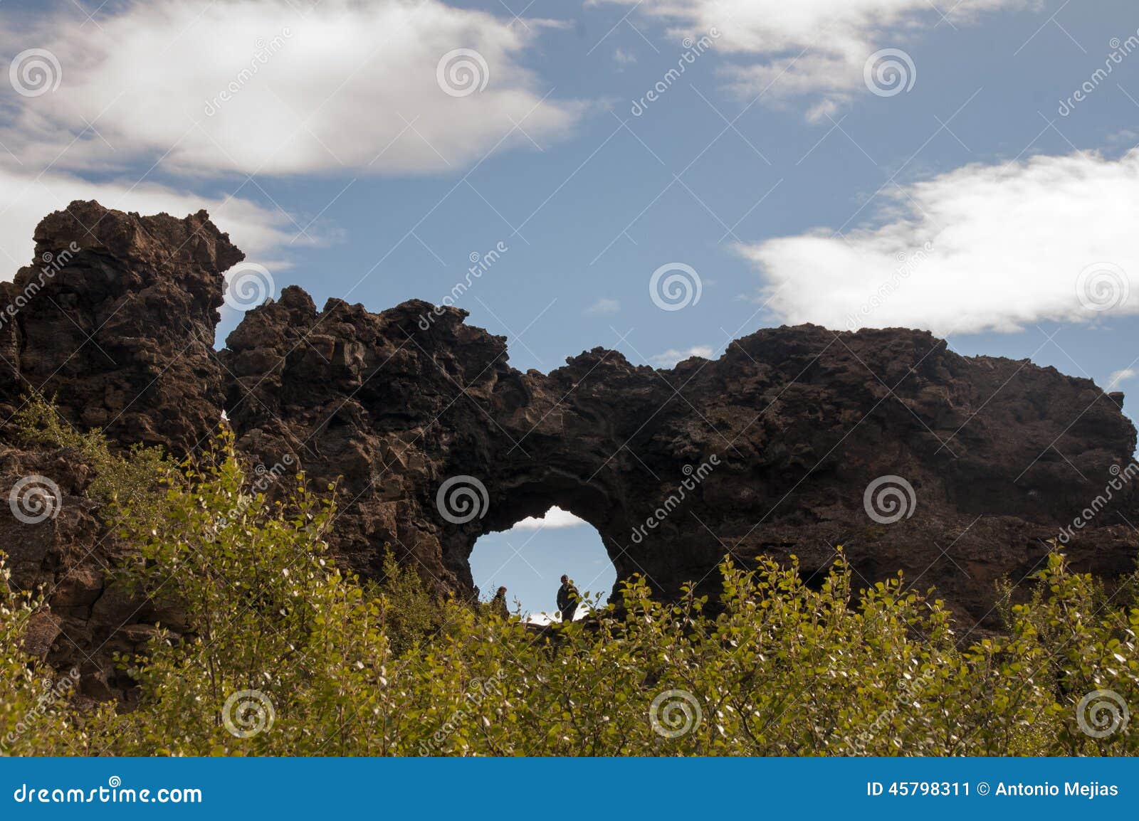 Circle of lava with people stock image. Image of nature - 45798311