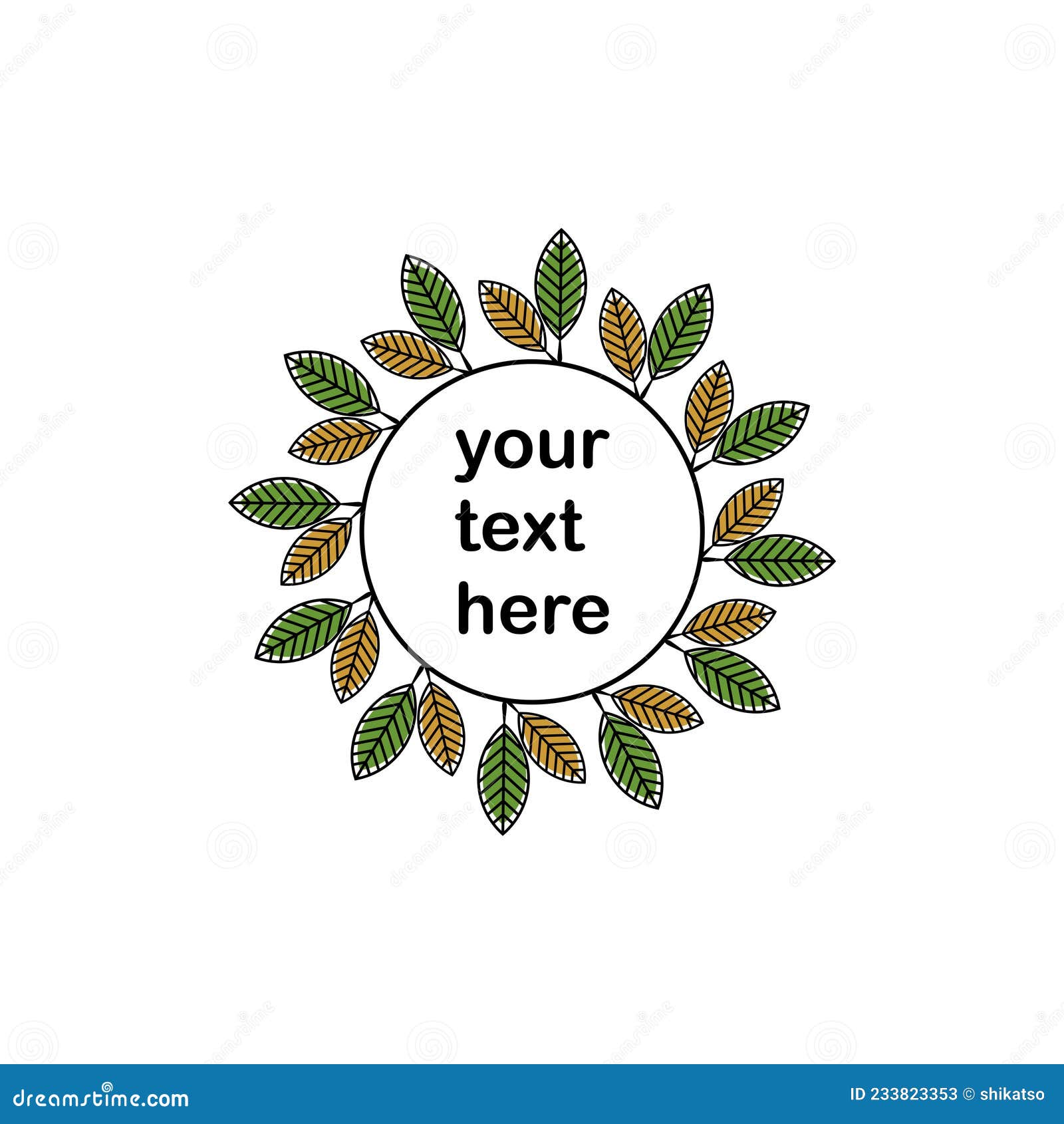 Circle Leaf Frame Vector Logo Design Stock Vector - Illustration of ...