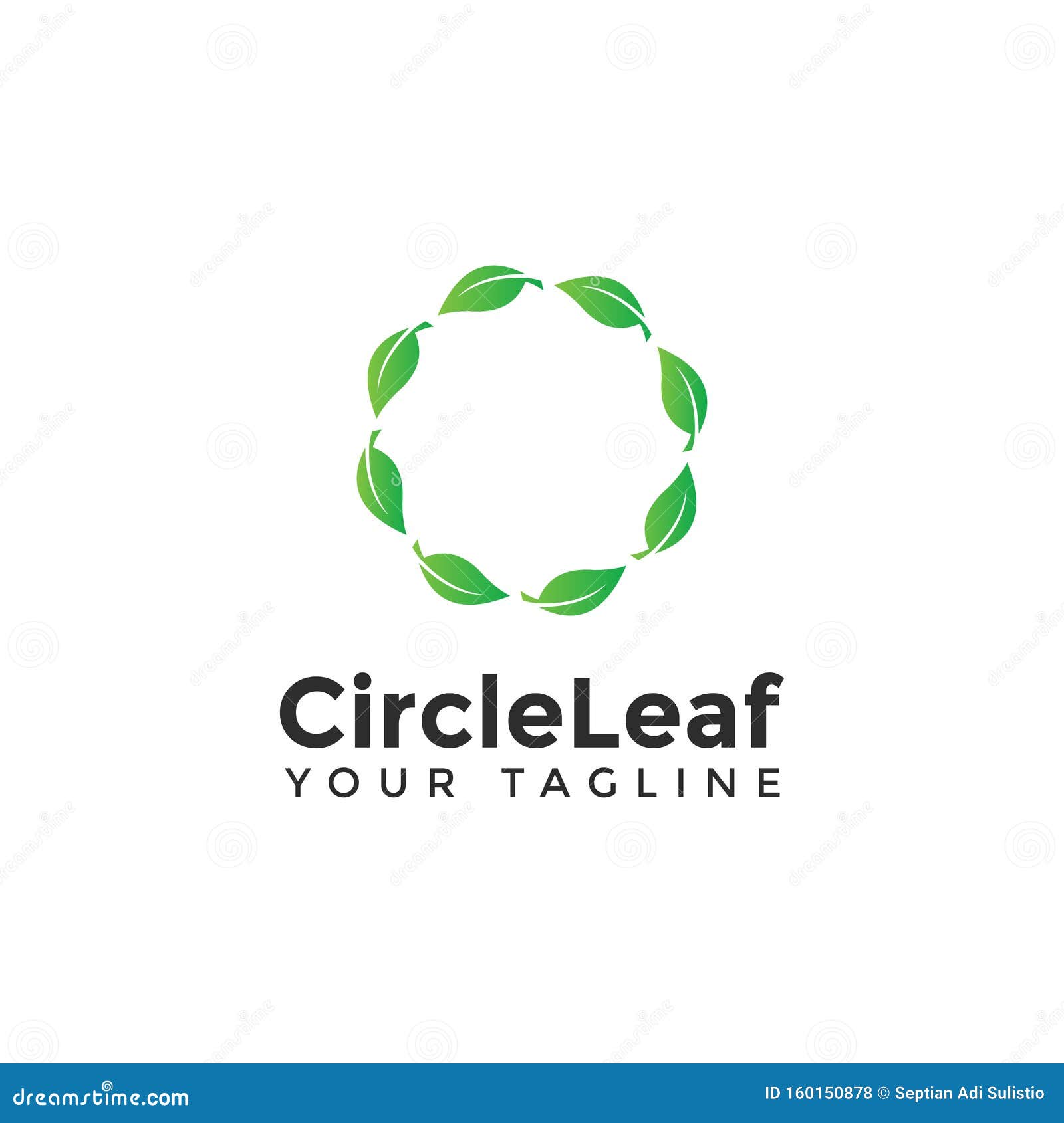 Circle Leaf Logo Design Template Stock Illustration - Illustration of ...