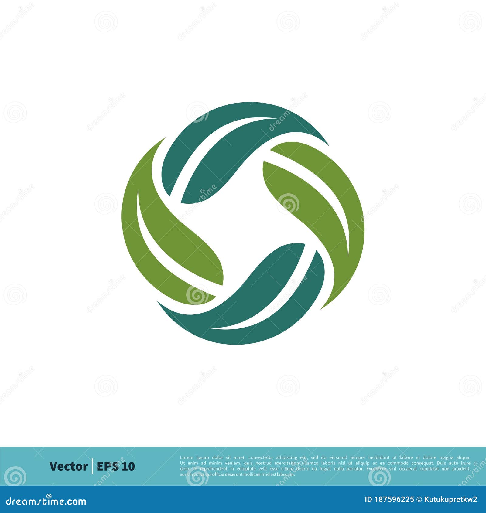 Circle Leaf Ornamental Icon Vector Logo Template Illustration Design ...
