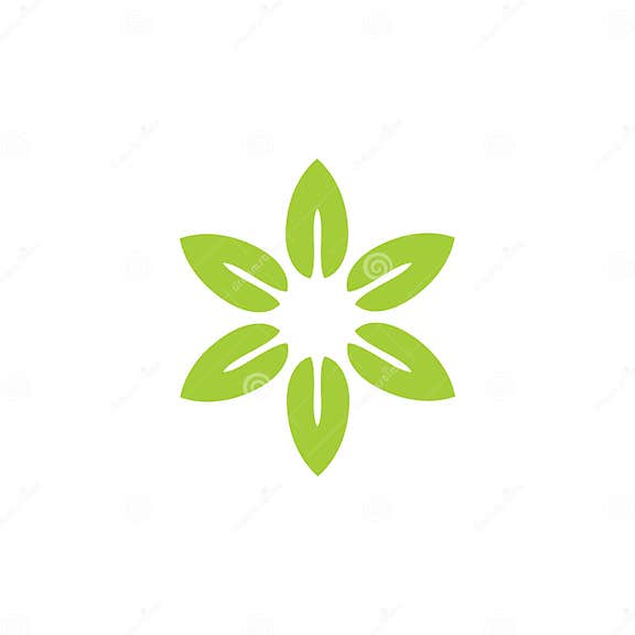 Circle Leaf Shape Symbol Logo Vector Stock Vector - Illustration of ...