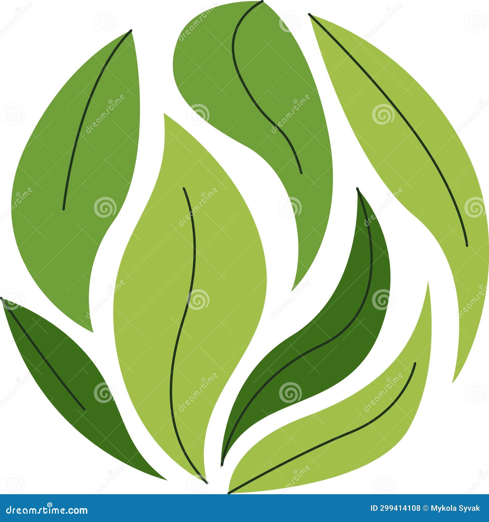 Circle Leaves Pattern stock vector. Illustration of vector - 299414108