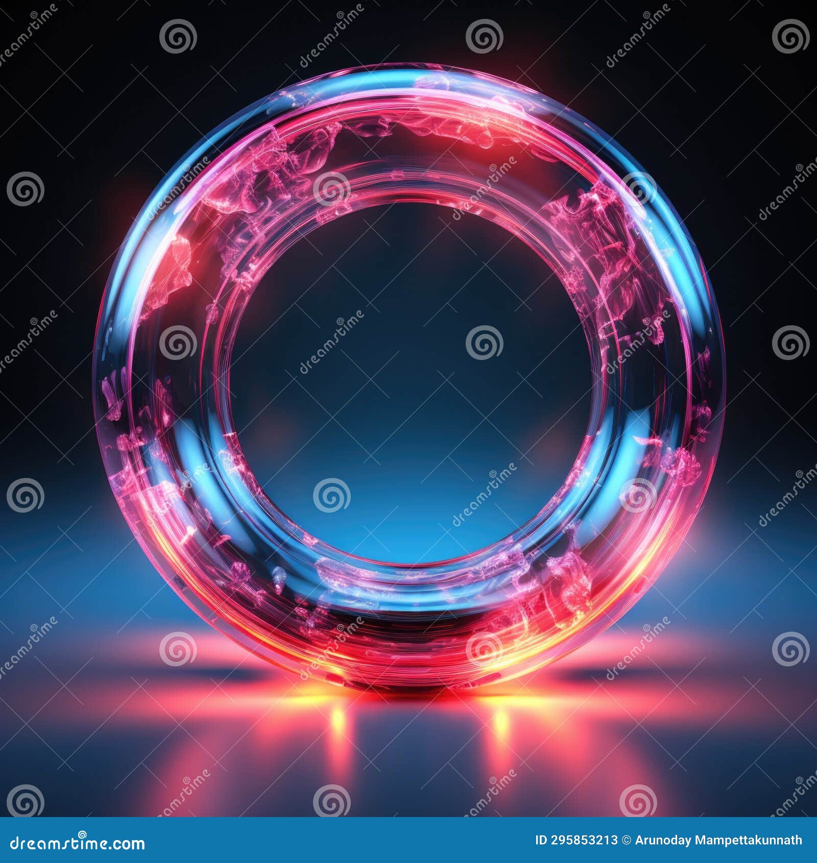 Circle LED Neon light stock illustration. Illustration of people ...