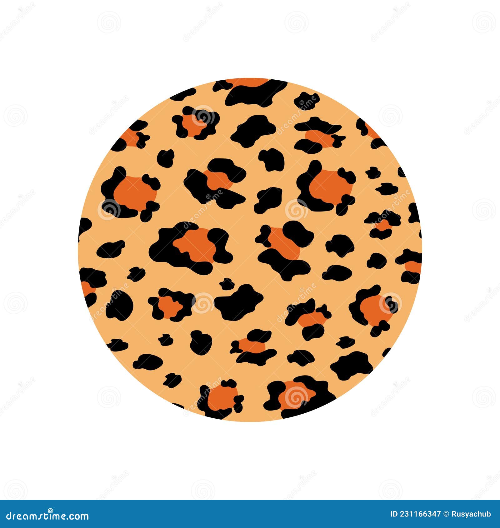 Spotted Circle on a White Background. Trendy Leopard Print Stock Vector ...