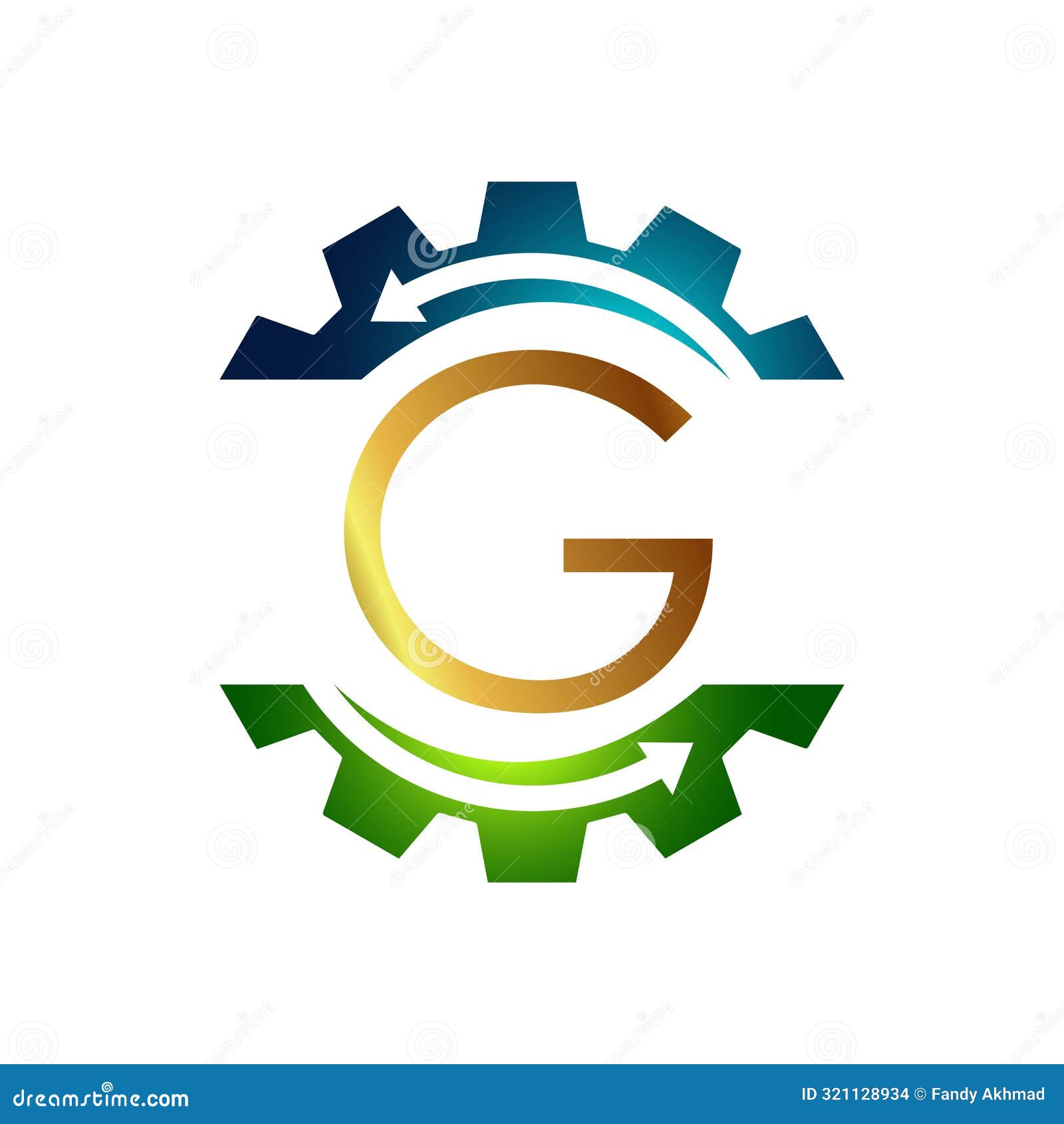 Circle Letter G Logo with Flowing Round Arrow Vector Concept Element ...