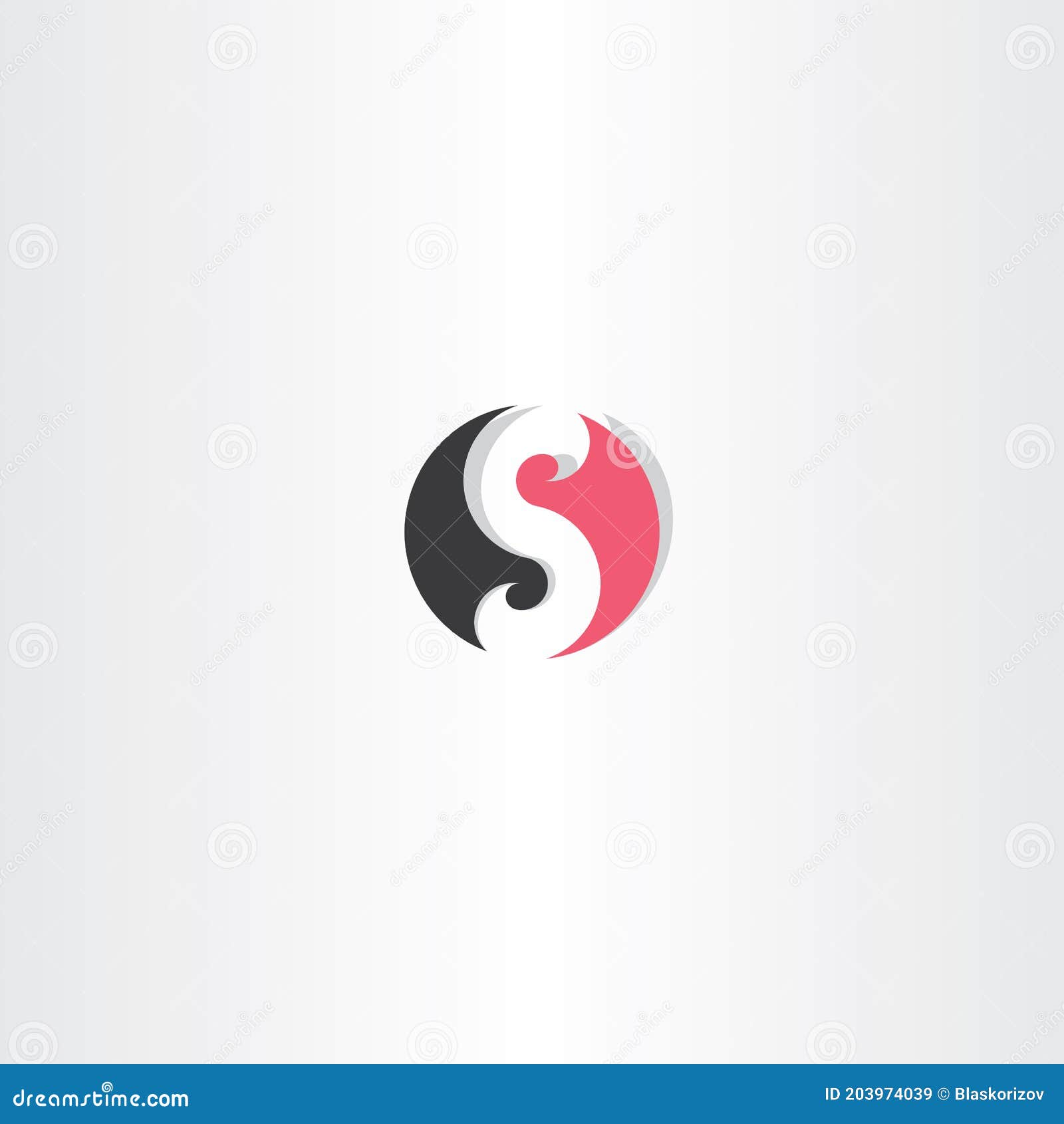 Circle Letter S Red Black Logo Symbol Element Stock Vector ...