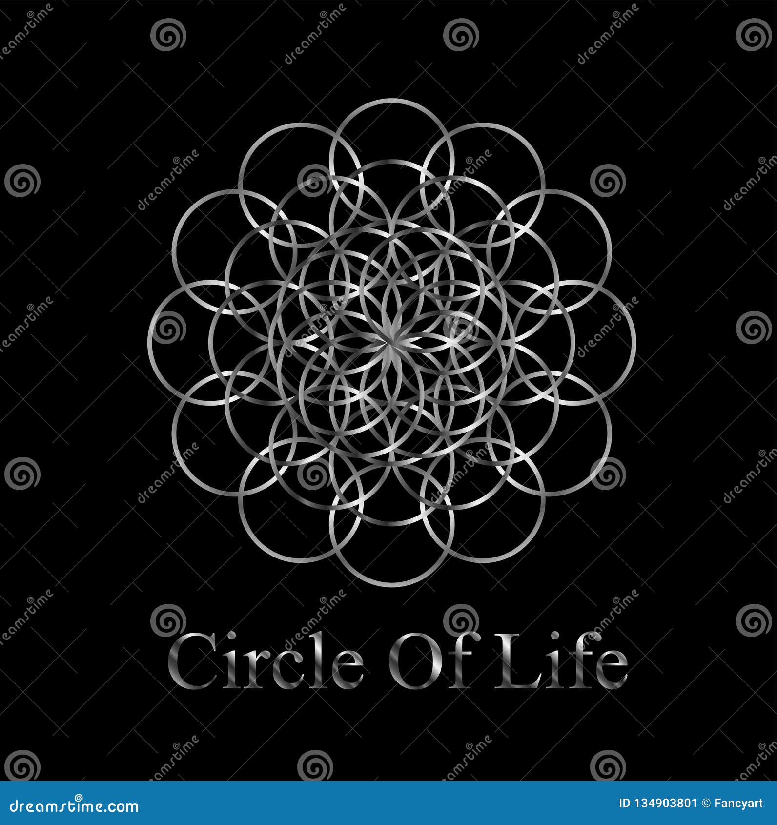Circle of life on black stock vector. Illustration of formula - 134903801