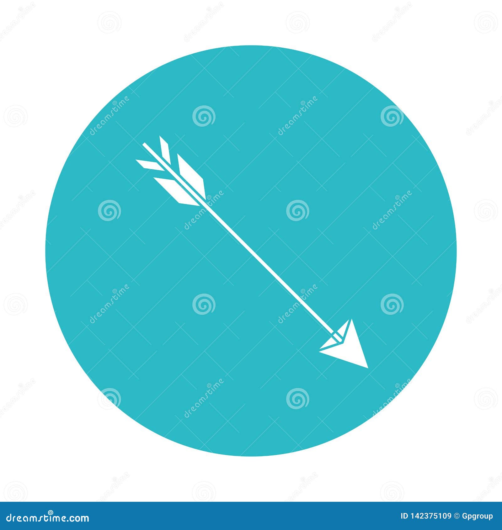 Circle Light Blue with Hunting Arrow Stock Vector - Illustration of ...
