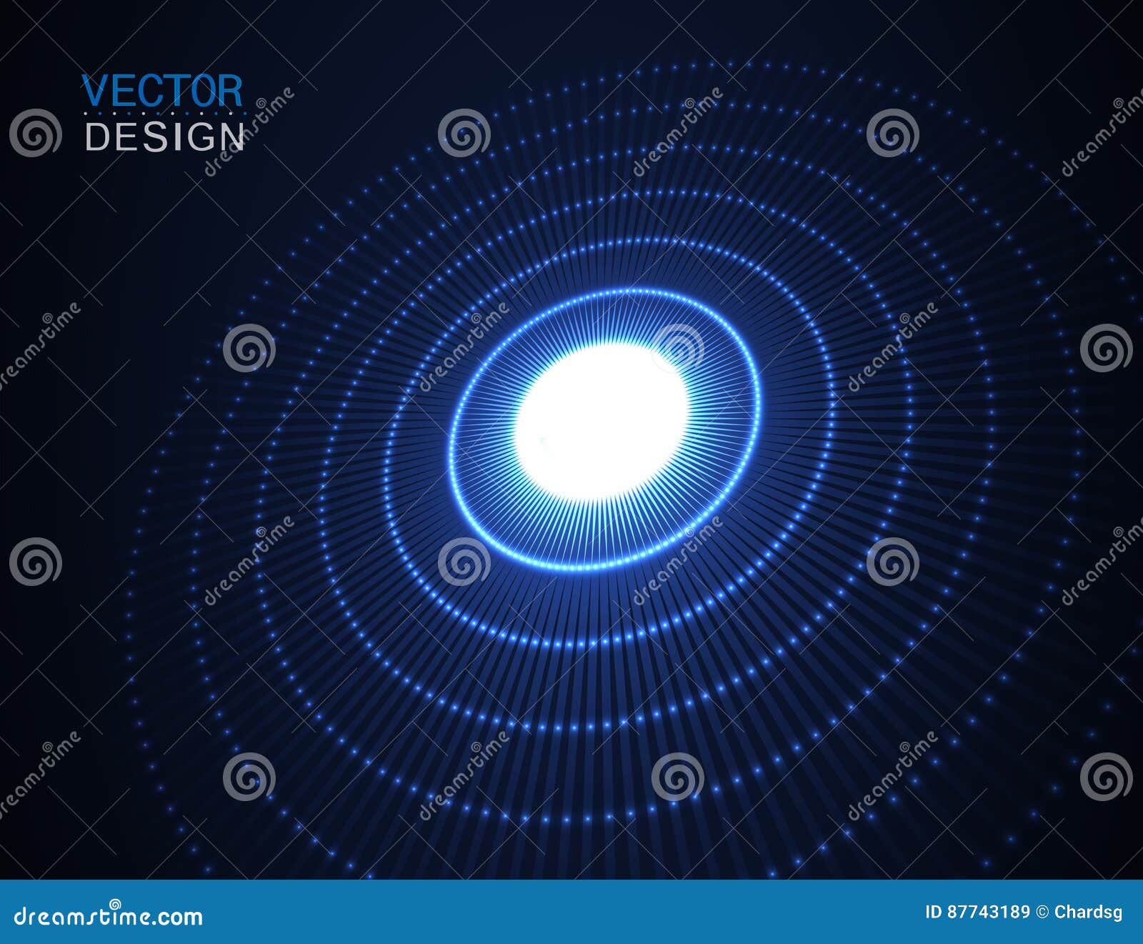 Circle Light Effect with Blue Lines. Abstract Background. Vector ...
