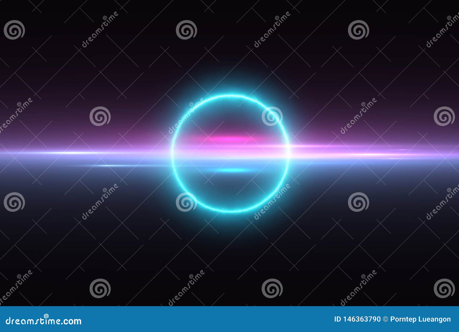 Circle Light Effect with Lens Flare. Stock Illustration - Illustration ...