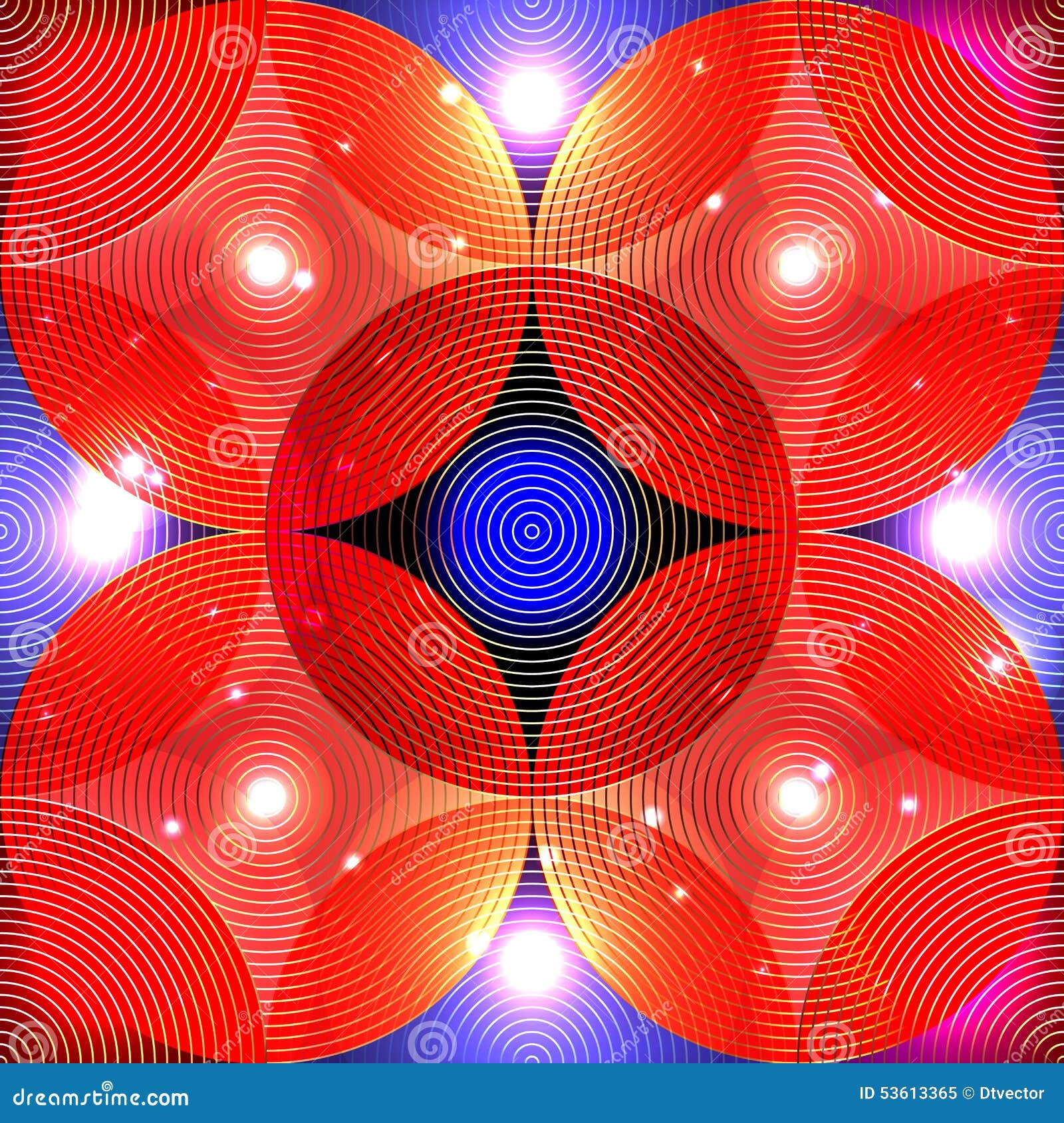 Circle Light Symmetry Seamless Pattern Stock Vector - Illustration of ...