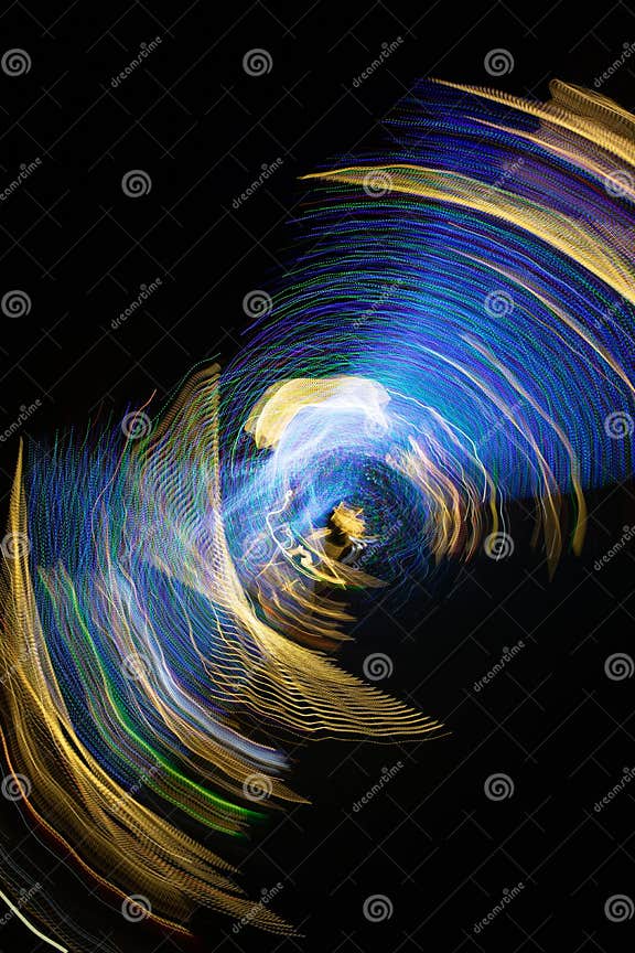 Circle Light Trail Isolate Black Background Stock Image - Image of ...