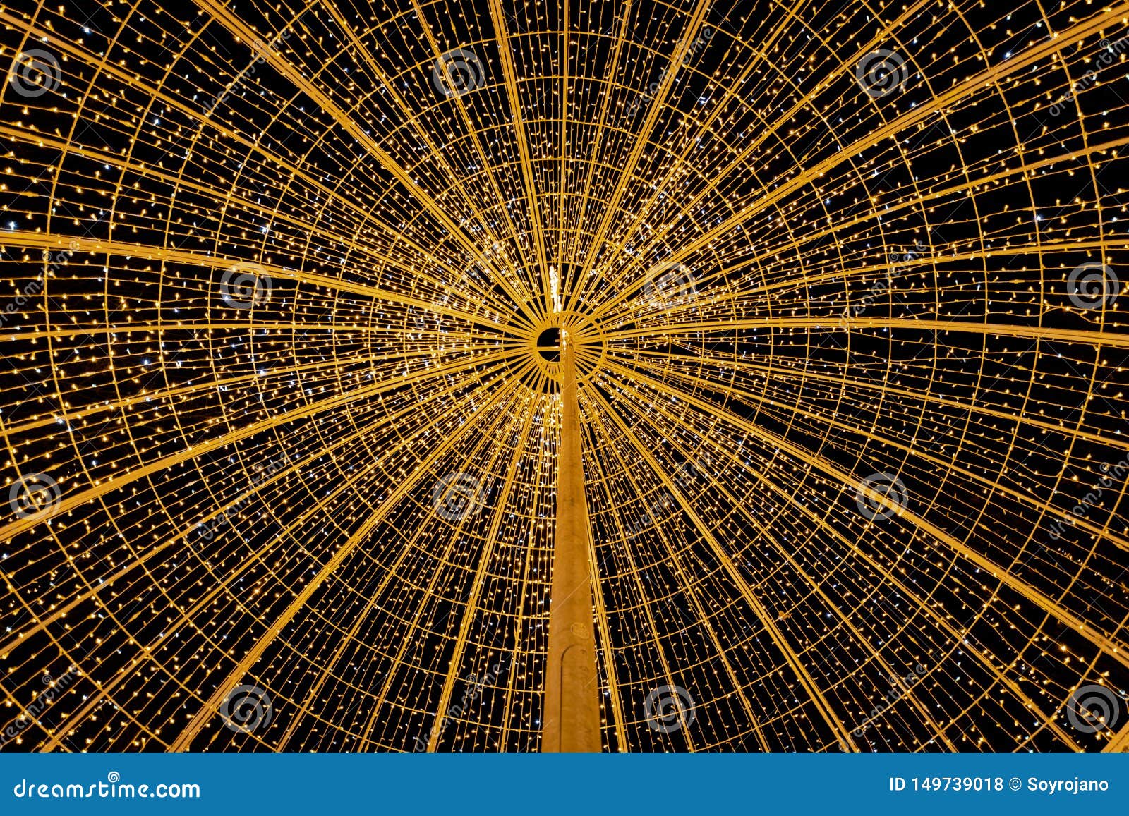 Circle of Light Yellow Star in the Night Stock Photo - Image of ...