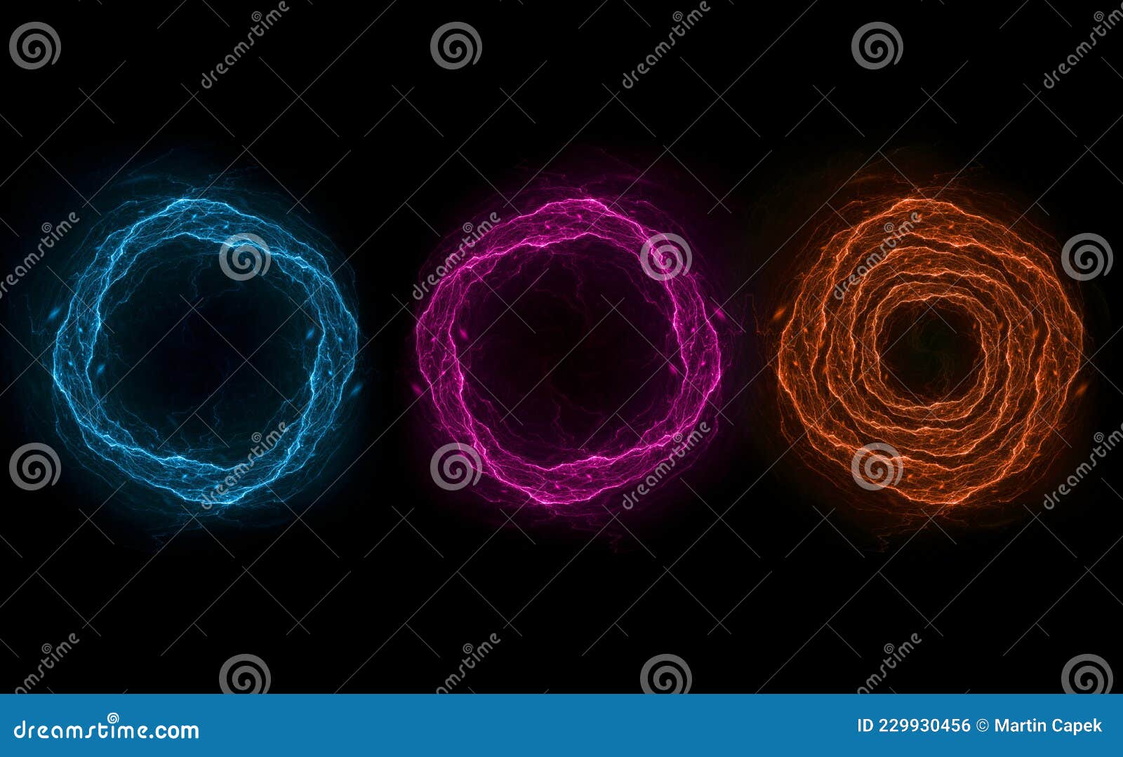 Circle Lightning Elements, Electrical Abstract Stock Photo - Image of ...