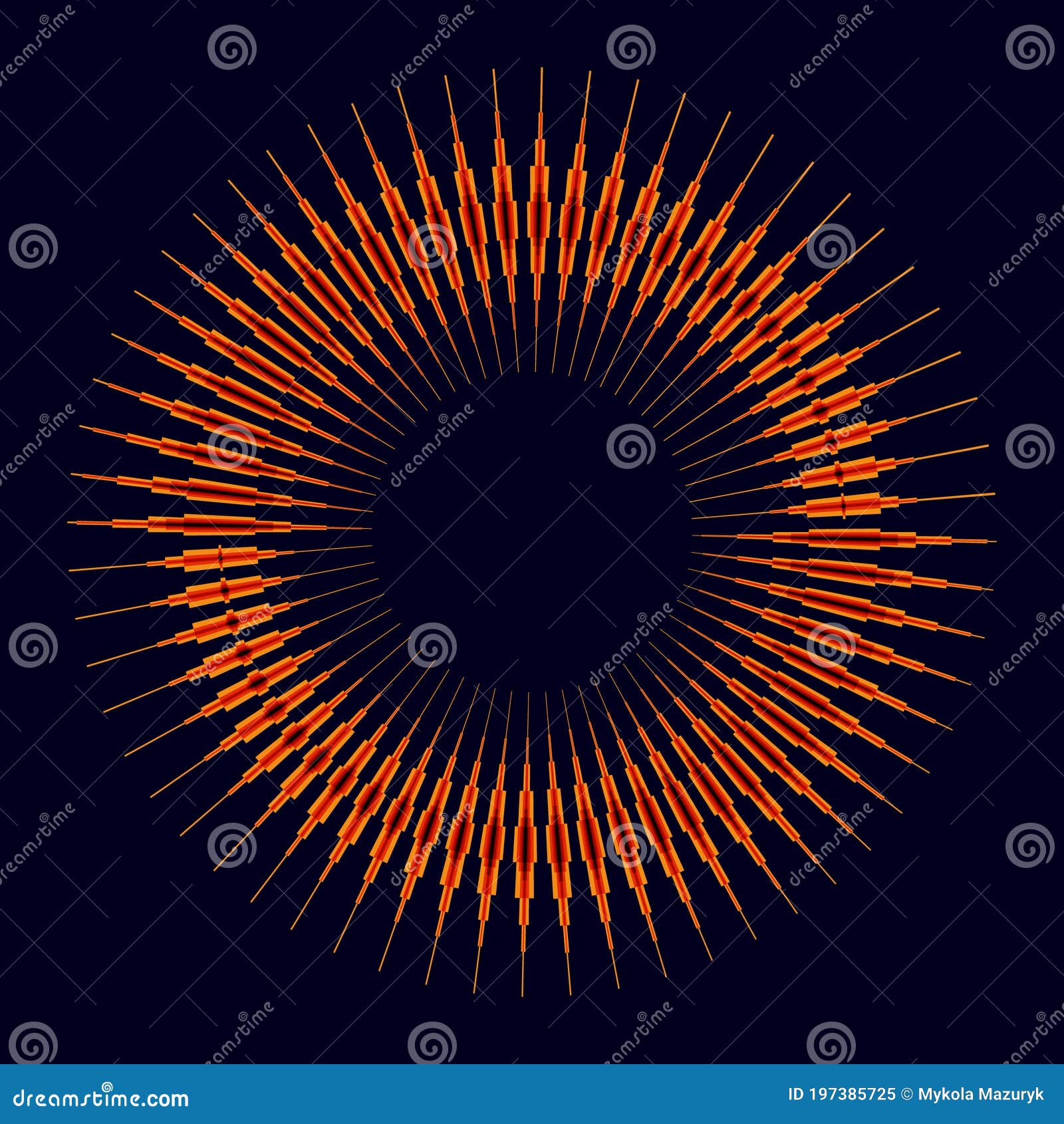 A Circle Like the Sun with Radial Lines of Varying Thickness Stock ...
