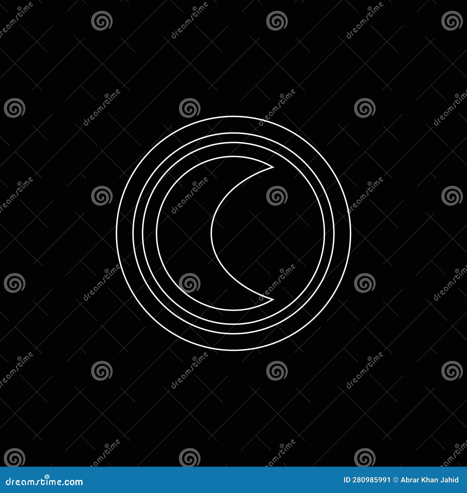 Circle Line Art Vector Logo Design Stock Vector - Illustration of curve ...