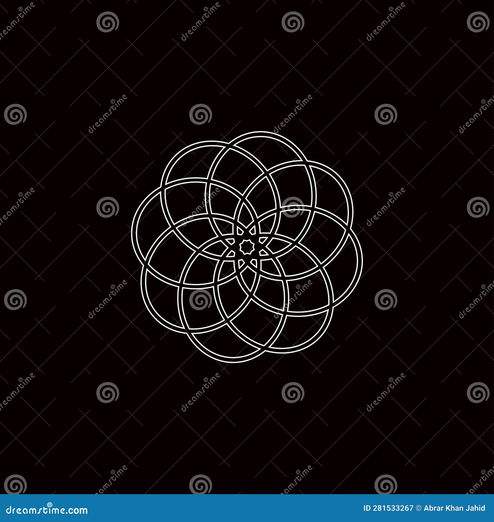 Circle Line Art Vector Logo Design Stock Vector - Illustration of ...