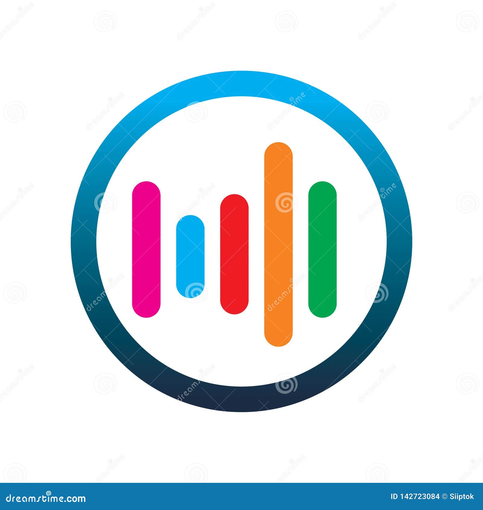 Circle Line Creative Color Chart Logo Design Stock Illustration ...