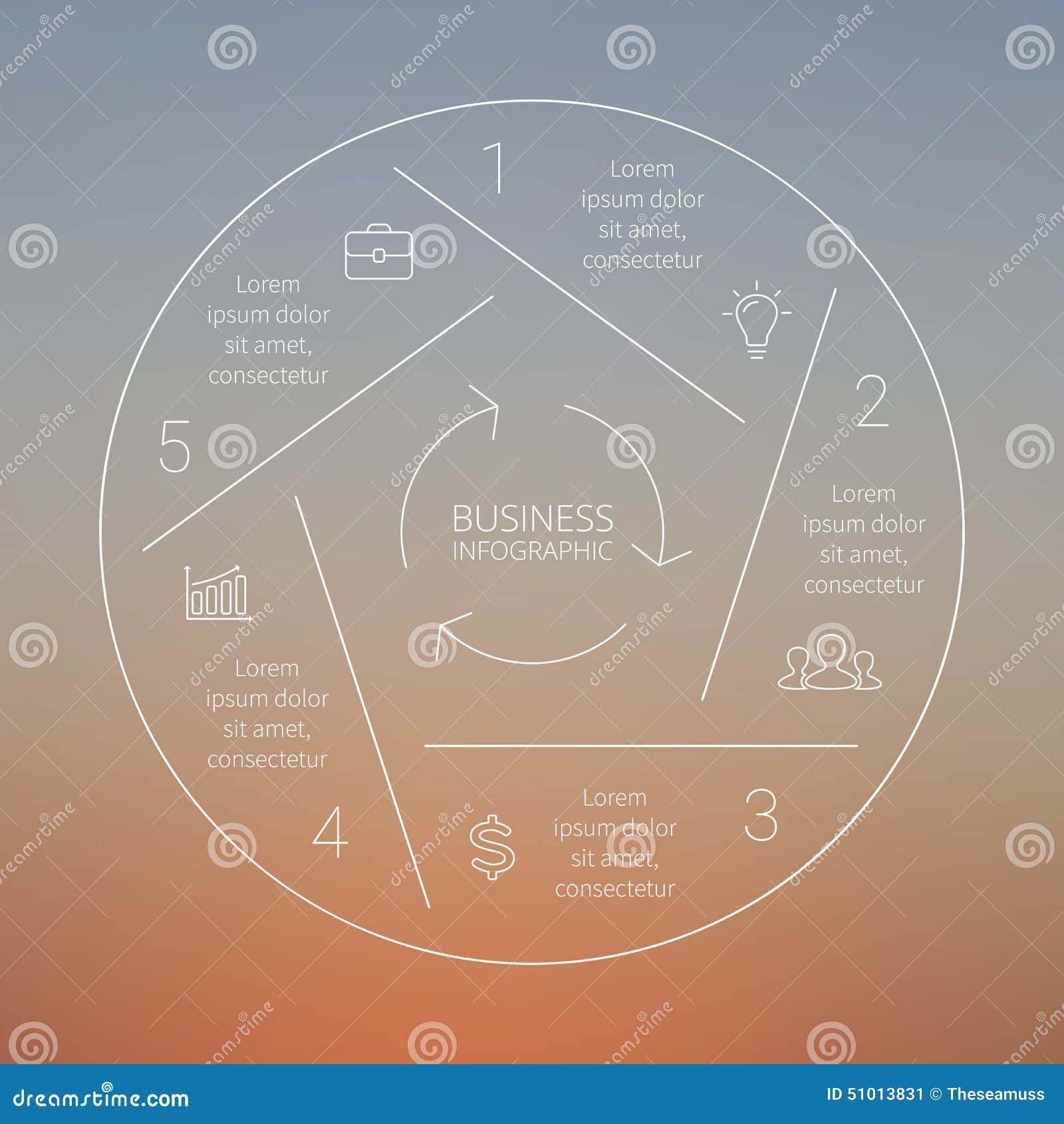 Circle Line Infographic, Graph, Diagram. Blur Cartoon Vector ...