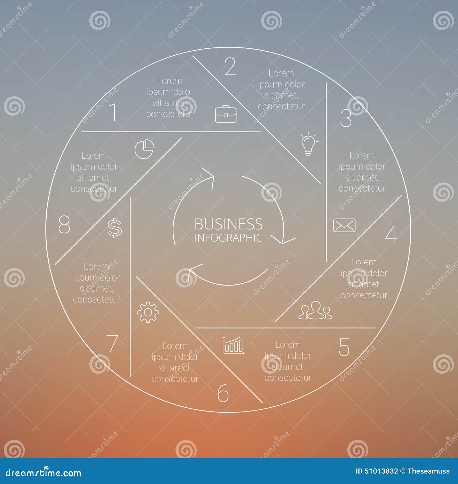 Circle Line Infographic, Graph, Diagram. Blur Stock Vector ...