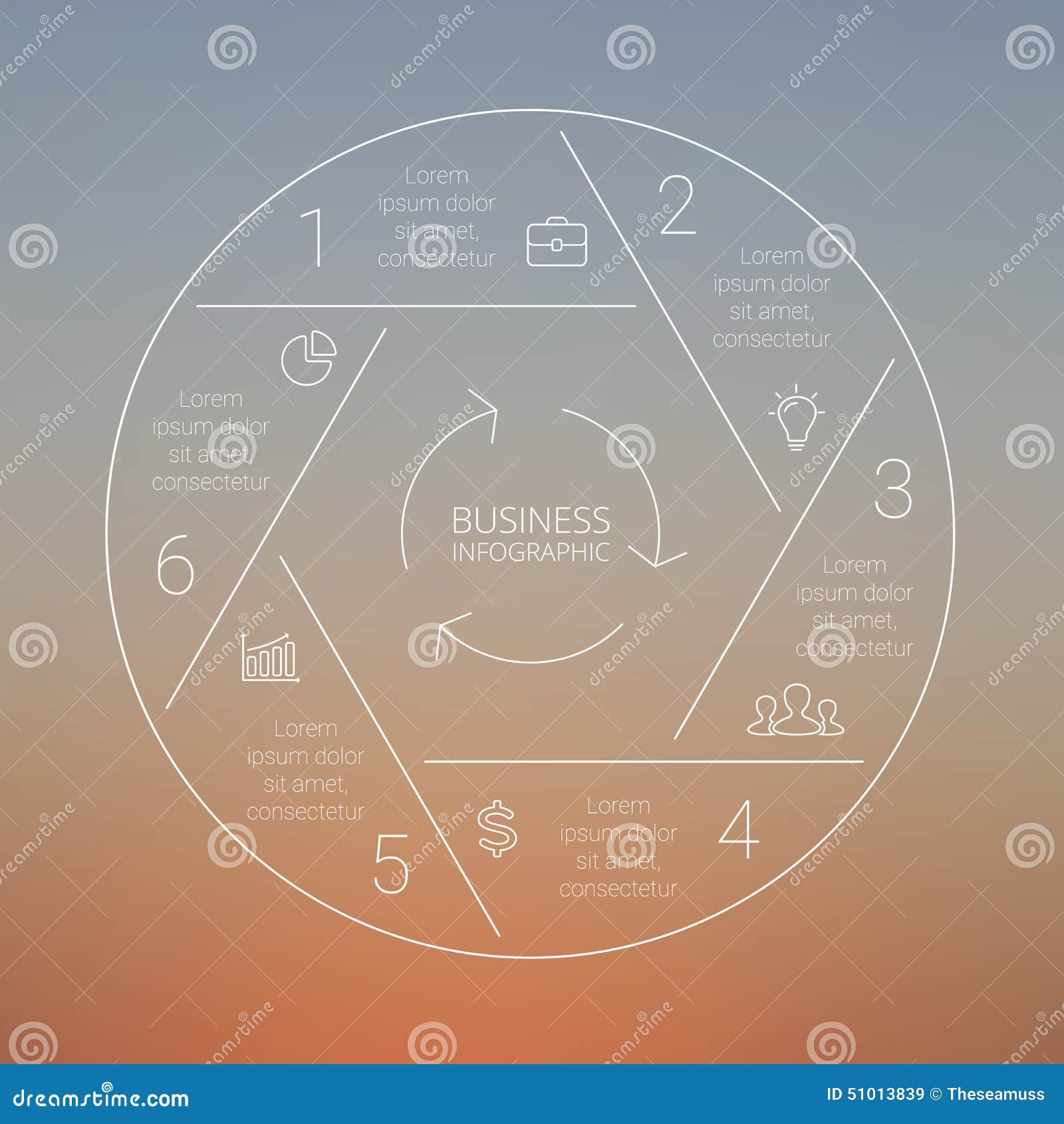 Circle Line Infographic, Graph, Diagram. Blur Stock Vector ...