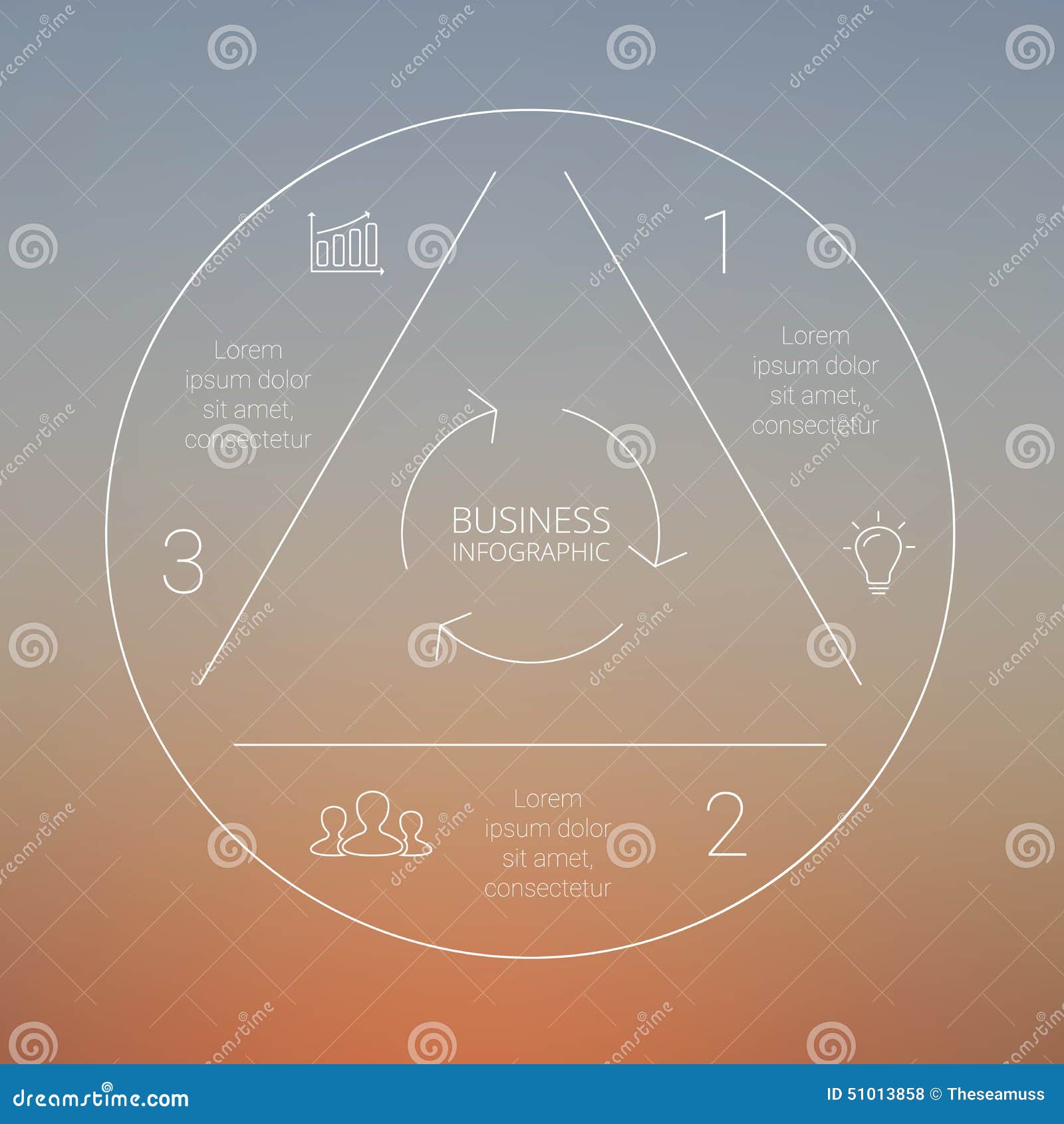 Circle Line Infographic, Graph, Diagram. Blur Vector Illustration ...