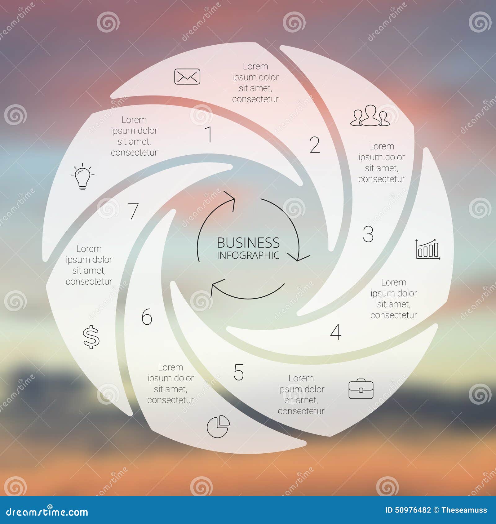 Circle Line Infographic. Template for Cycle Stock Vector - Illustration ...