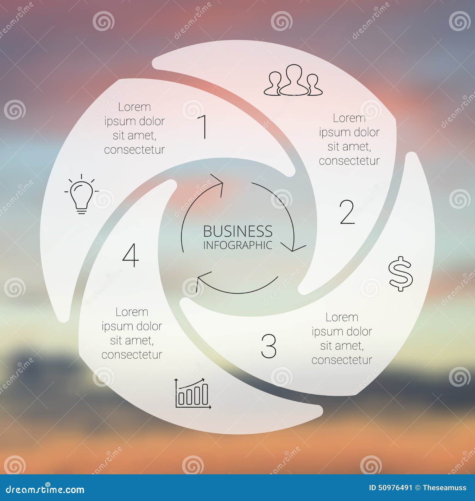 Circle Line Infographic. Template for Cycle Stock Vector - Illustration ...