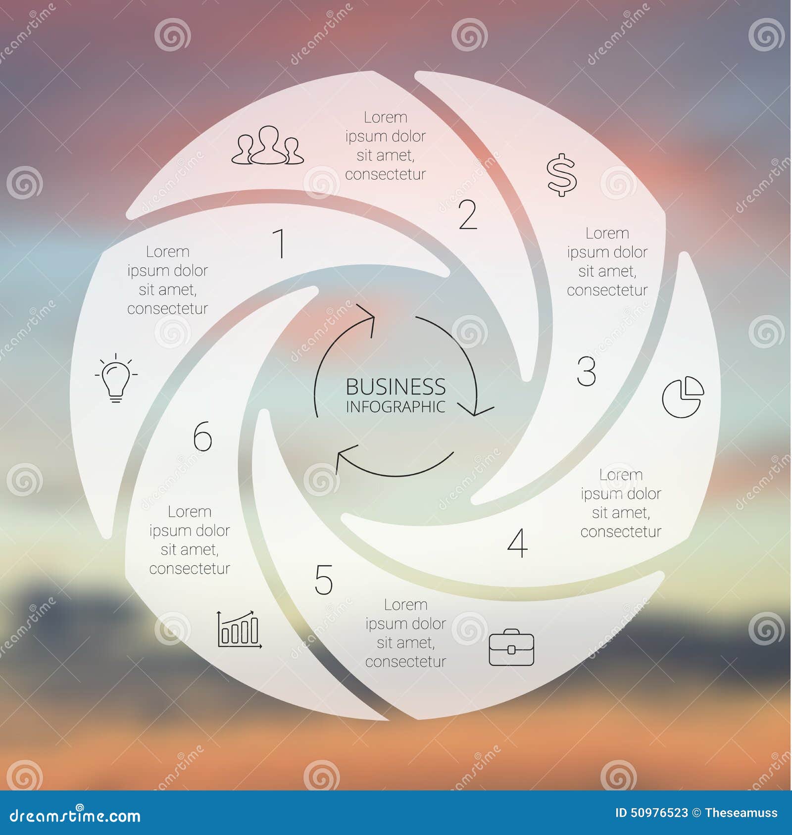Circle Line Infographic. Template for Cycle Stock Vector - Illustration ...