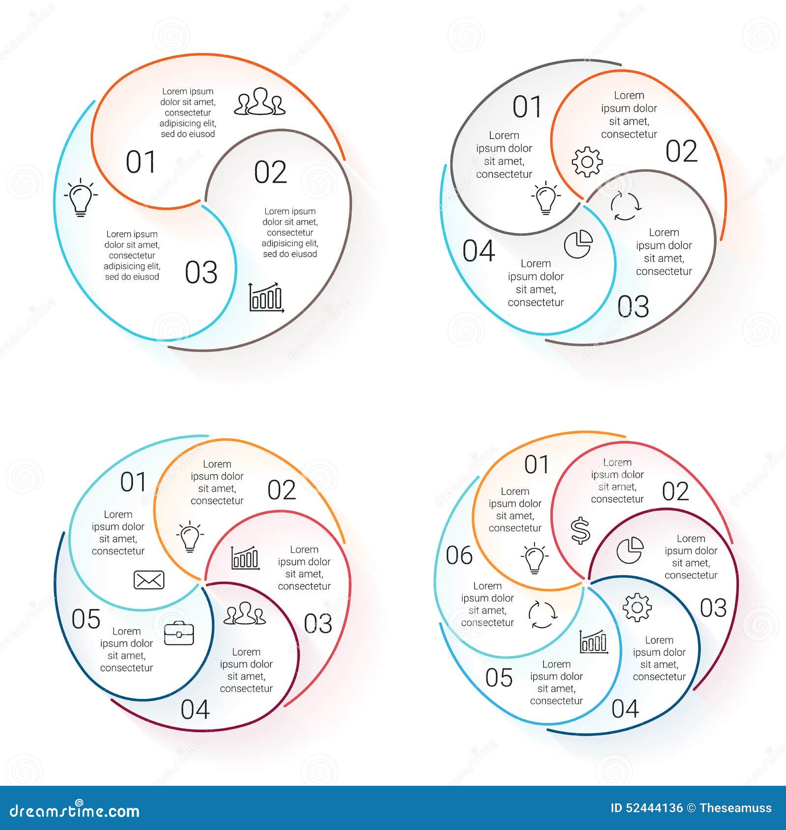 Circle Line Infographic. Template for Cycle Stock Vector - Illustration ...