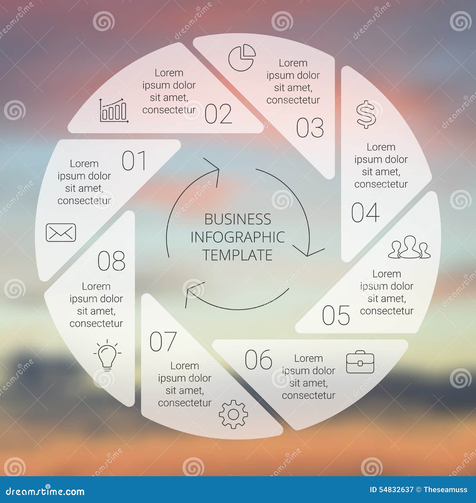 Circle Line Infographic. Template for Cycle Stock Vector - Illustration ...