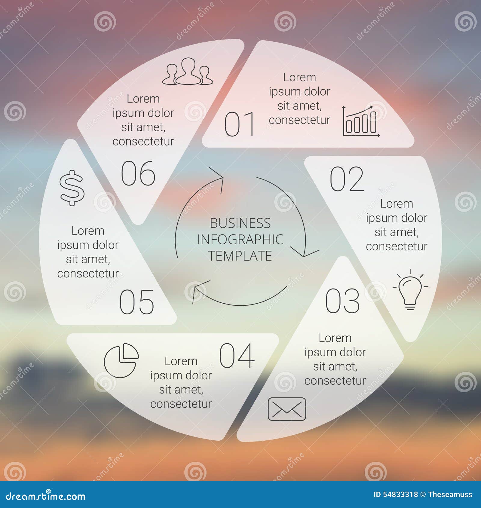 Circle Line Infographic. Template for Cycle Stock Vector - Illustration ...