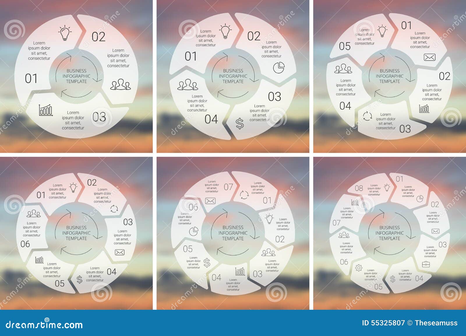 Circle Line Infographic. Template for Cycle Stock Vector - Illustration ...