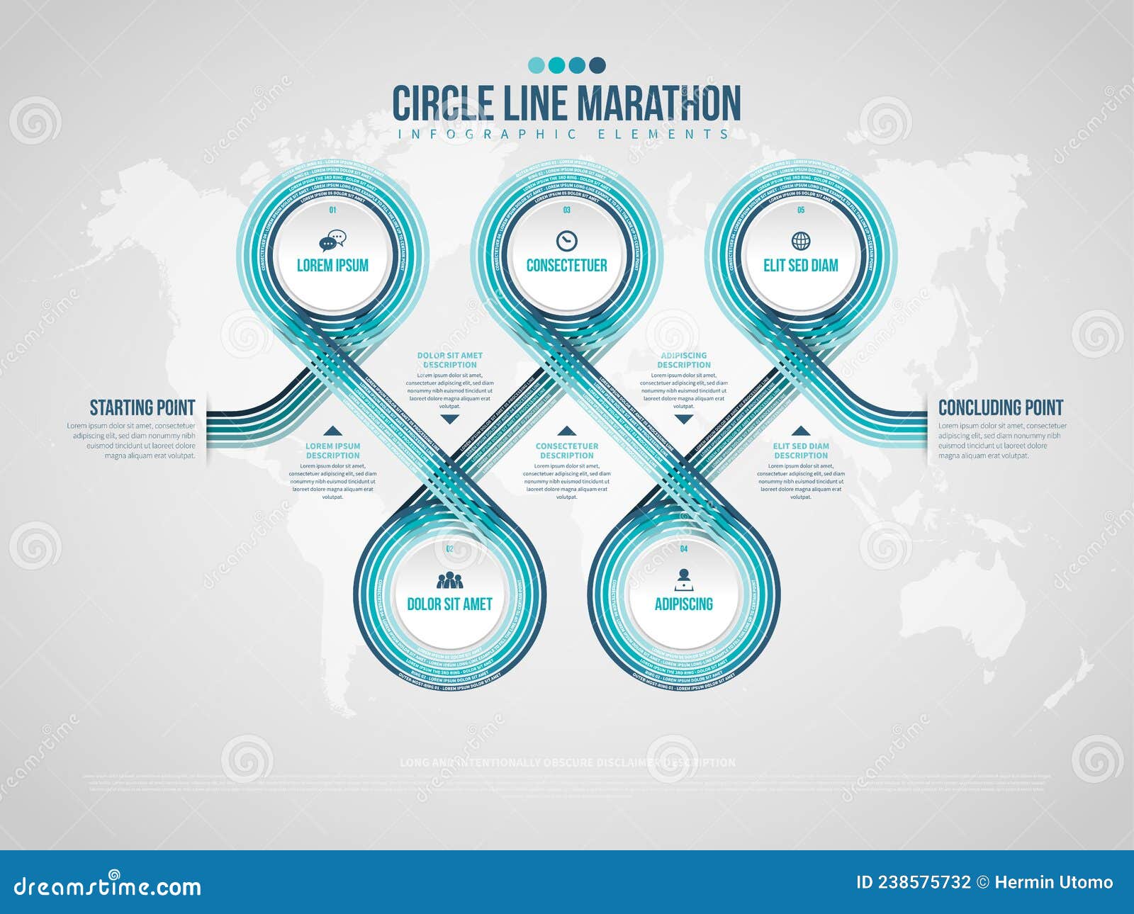 Circle Line Marathon Infographic Stock Vector - Illustration of graphic ...